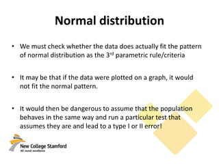 3. parametric assumptions | PPTX