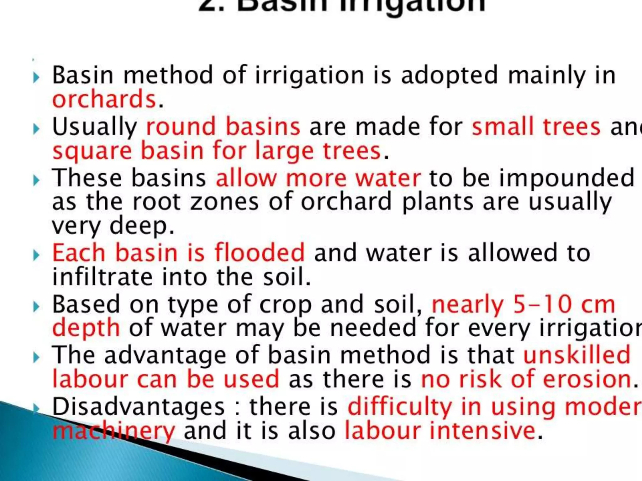 3. surface irrigation and methods basin irrigation A Lecture By Mr ...
