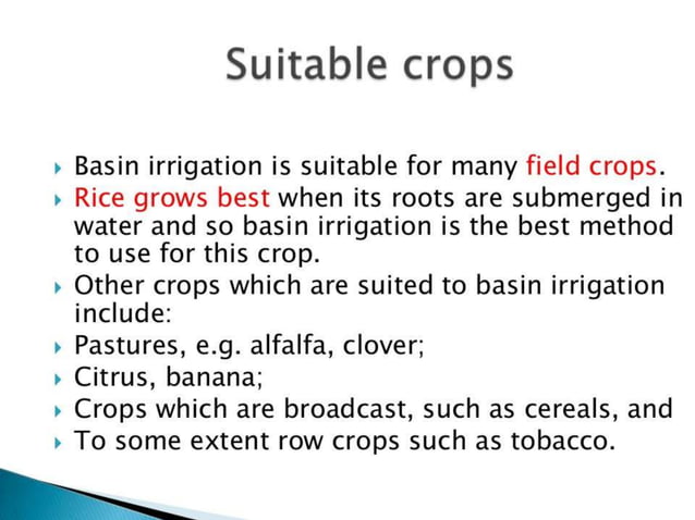 3. surface irrigation and methods basin irrigation A Lecture By Mr ...