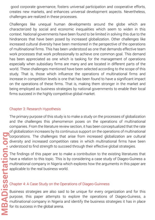 MBA Dissertation Sample on Globalization | PDF | Large Business | Business