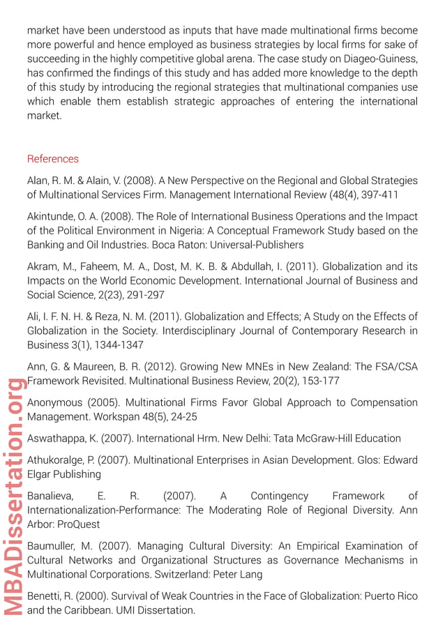 MBA Dissertation Sample on Globalization | PDF | Large Business | Business