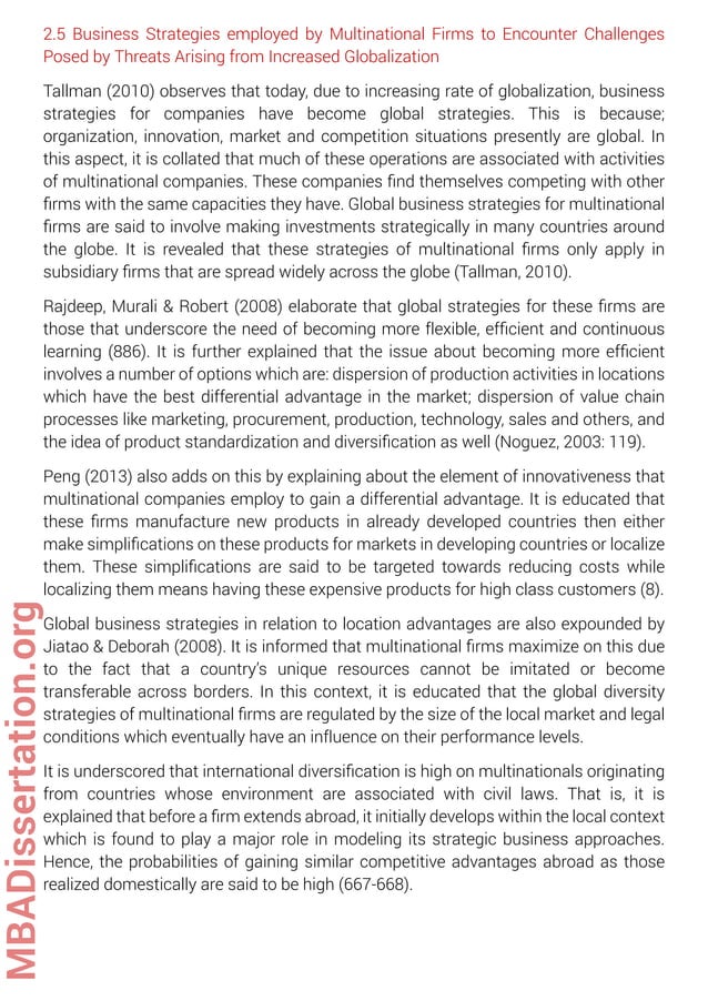 MBA Dissertation Sample on Globalization | PDF | Large Business | Business