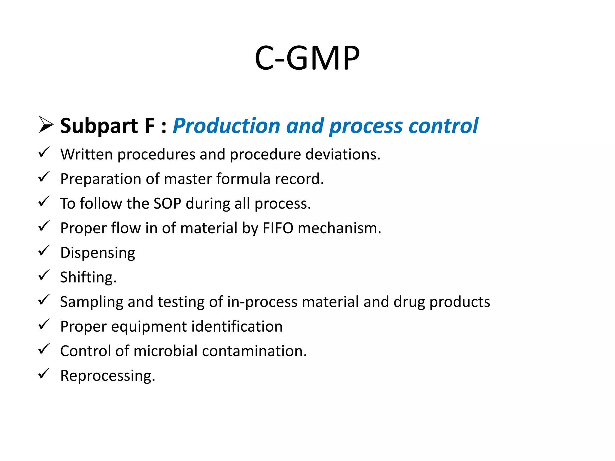 c gmp (current good manufacturing practices) | PPTX