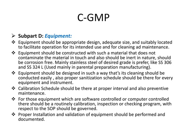 c gmp (current good manufacturing practices) | PPTX | Pharmaceutical Industry | Industries
