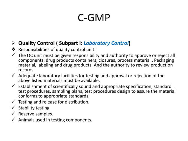 c gmp (current good manufacturing practices) | PPTX | Pharmaceutical ...