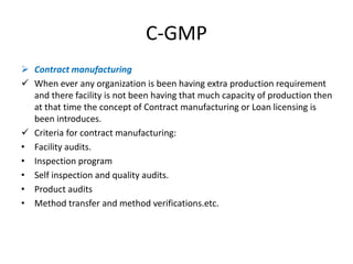 c gmp (current good manufacturing practices) | PPTX