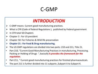 c gmp (current good manufacturing practices) | PPTX