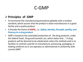 c gmp (current good manufacturing practices) | PPTX