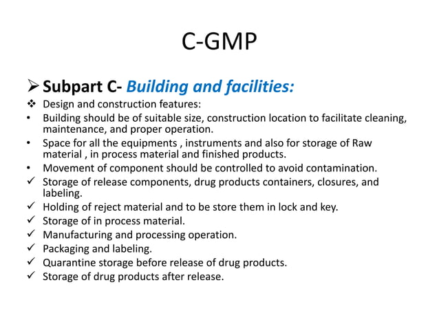 c gmp (current good manufacturing practices) | PPTX | Pharmaceutical ...