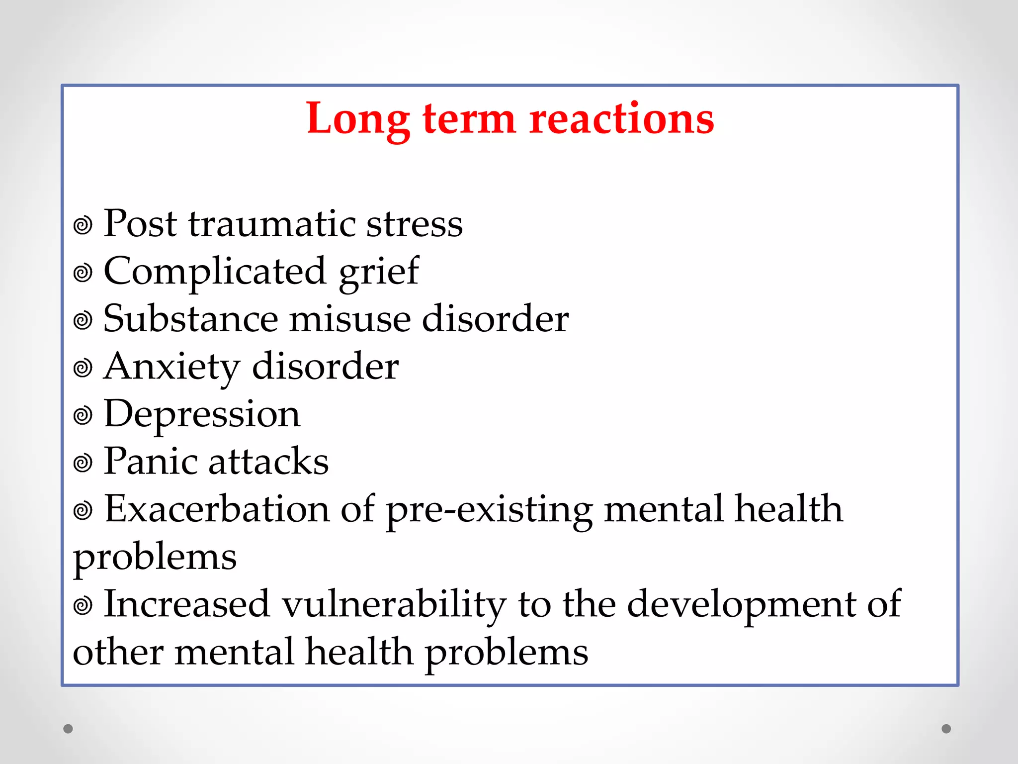 The psychological effects of natural disasters | PPTX