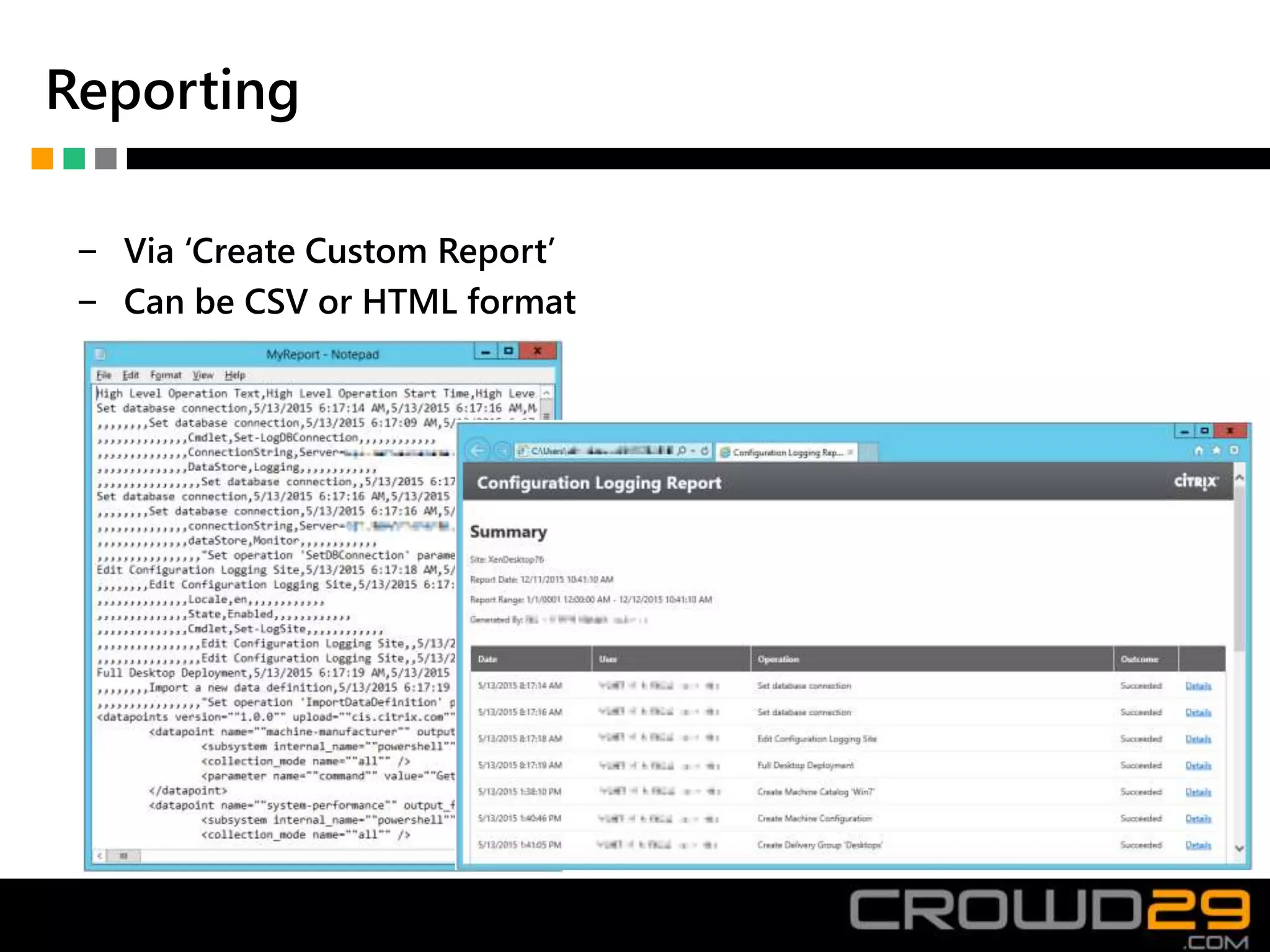 Citrix XenDesktop Configuration Logging | PPTX