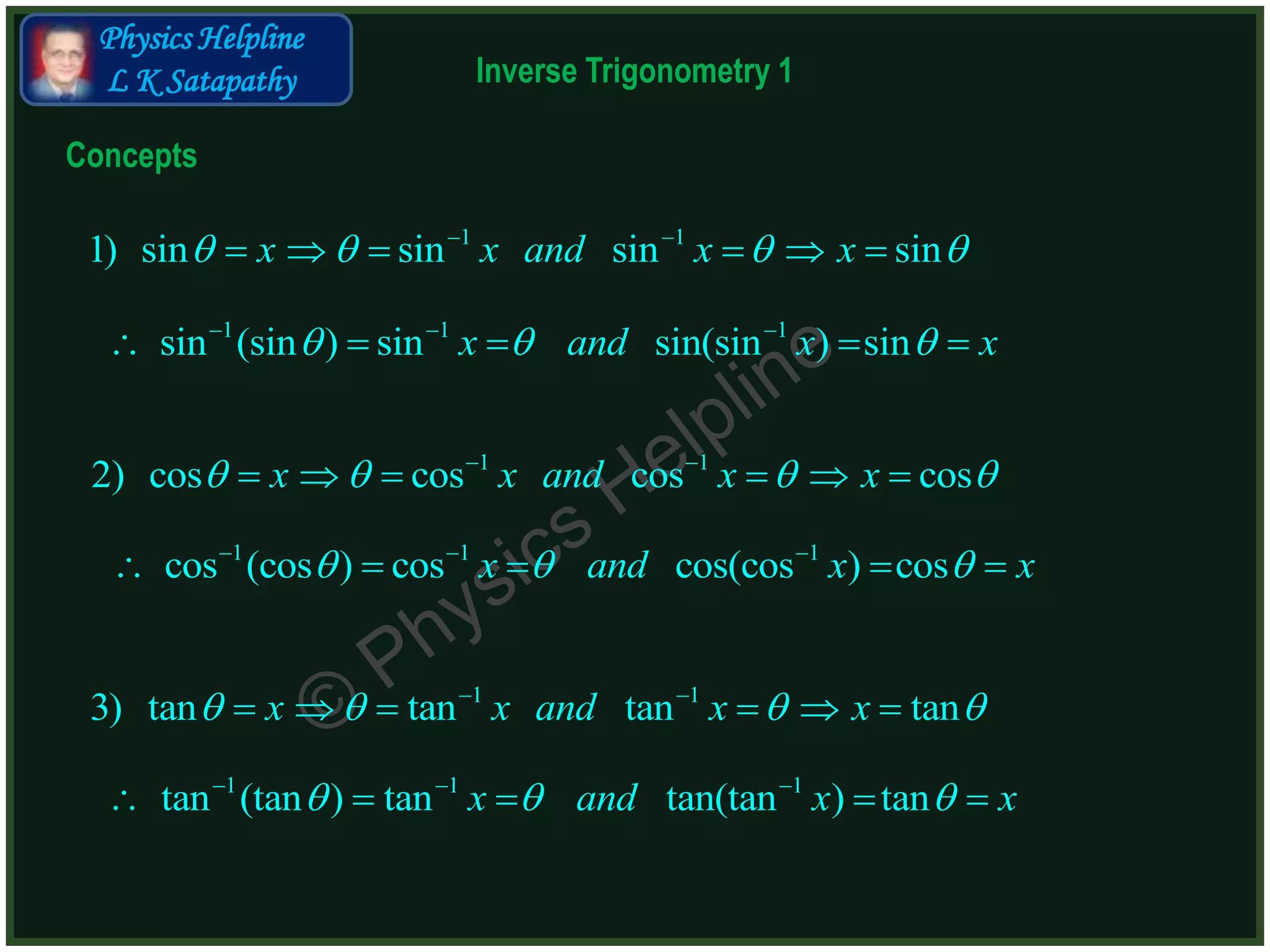 Inverse Trigonometry 1 Ppt