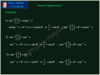 Inverse Trigonometry 1 | PPTX