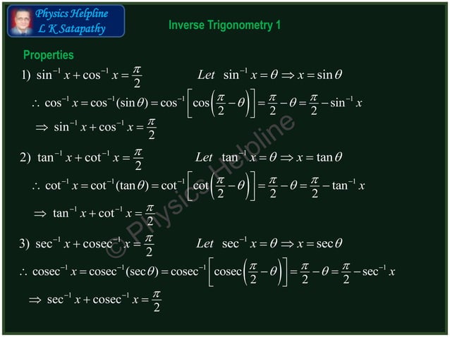 Inverse Trigonometry 1 | PPTX