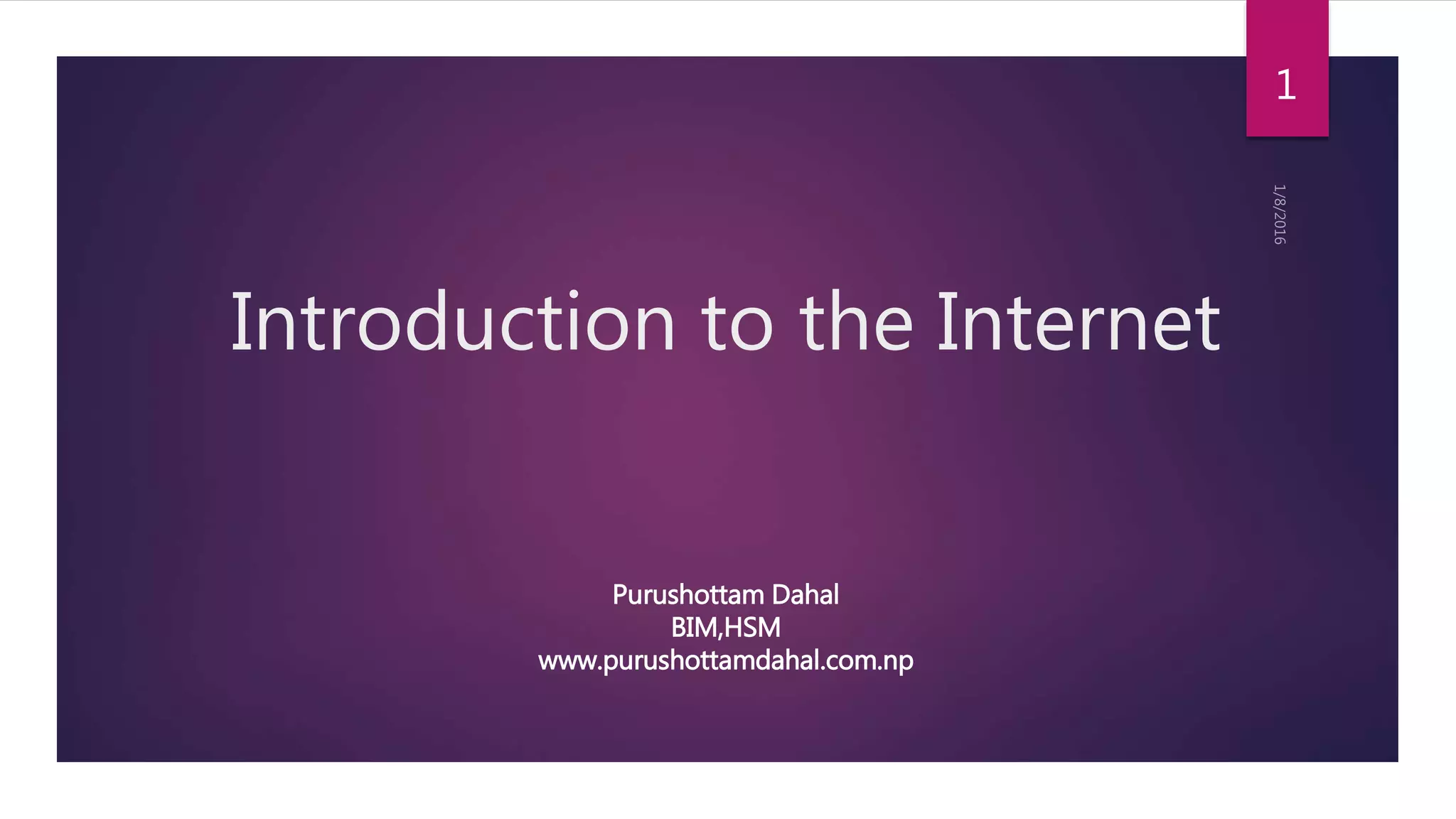 Introduction to the Internet | PPT