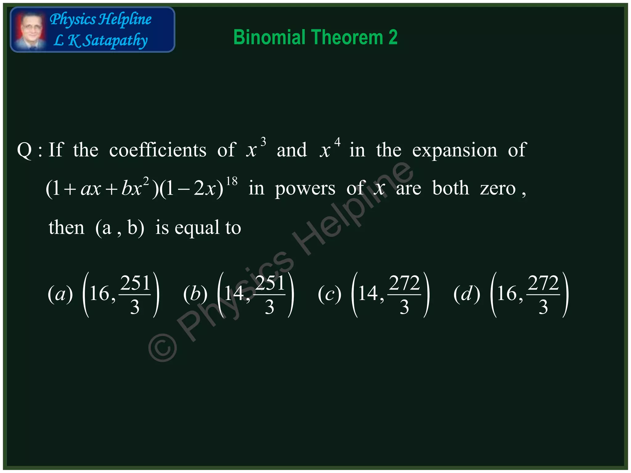 Binomial Theorem 2 | PPTX | Physics | Science