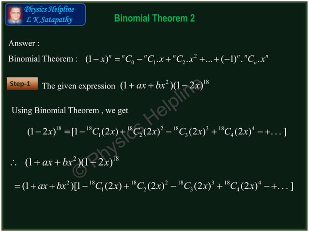 Binomial Theorem 2 | PPTX | Physics | Science