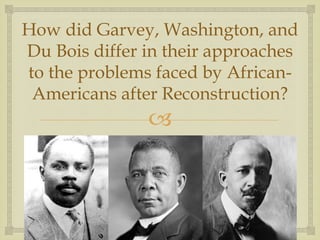 Washington, Du Bois, Garvey | PPTX