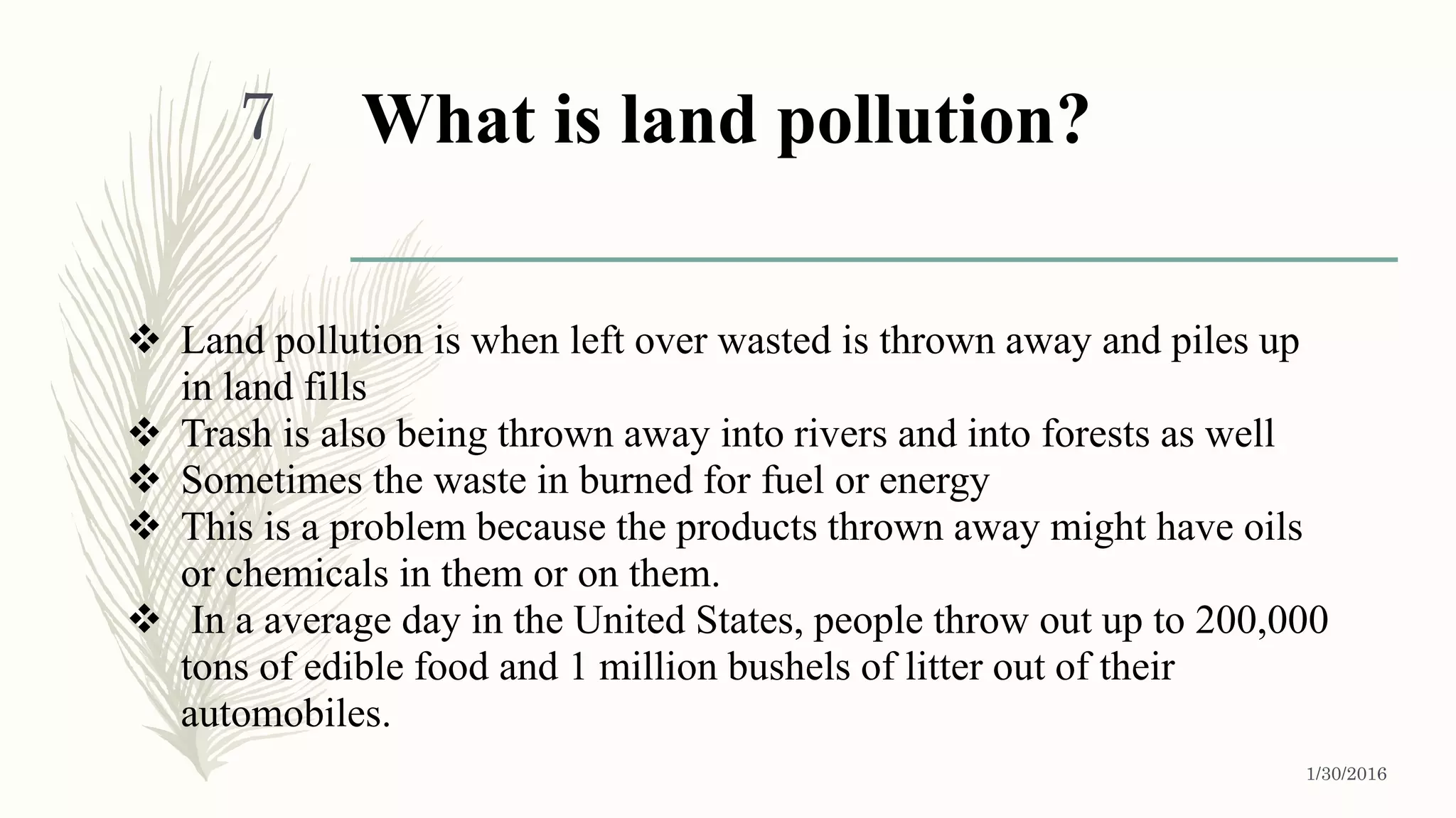 Urban land pollution and usage | PPTX