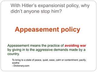 Sec 3N Hist (Elec) Chapter 4.1: Outbreak of War in Europe (Policy of ...