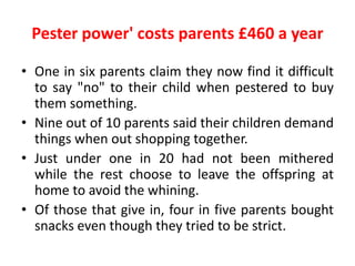 Pester power - Marketing Management - Manu Melwin Joy | PPTX