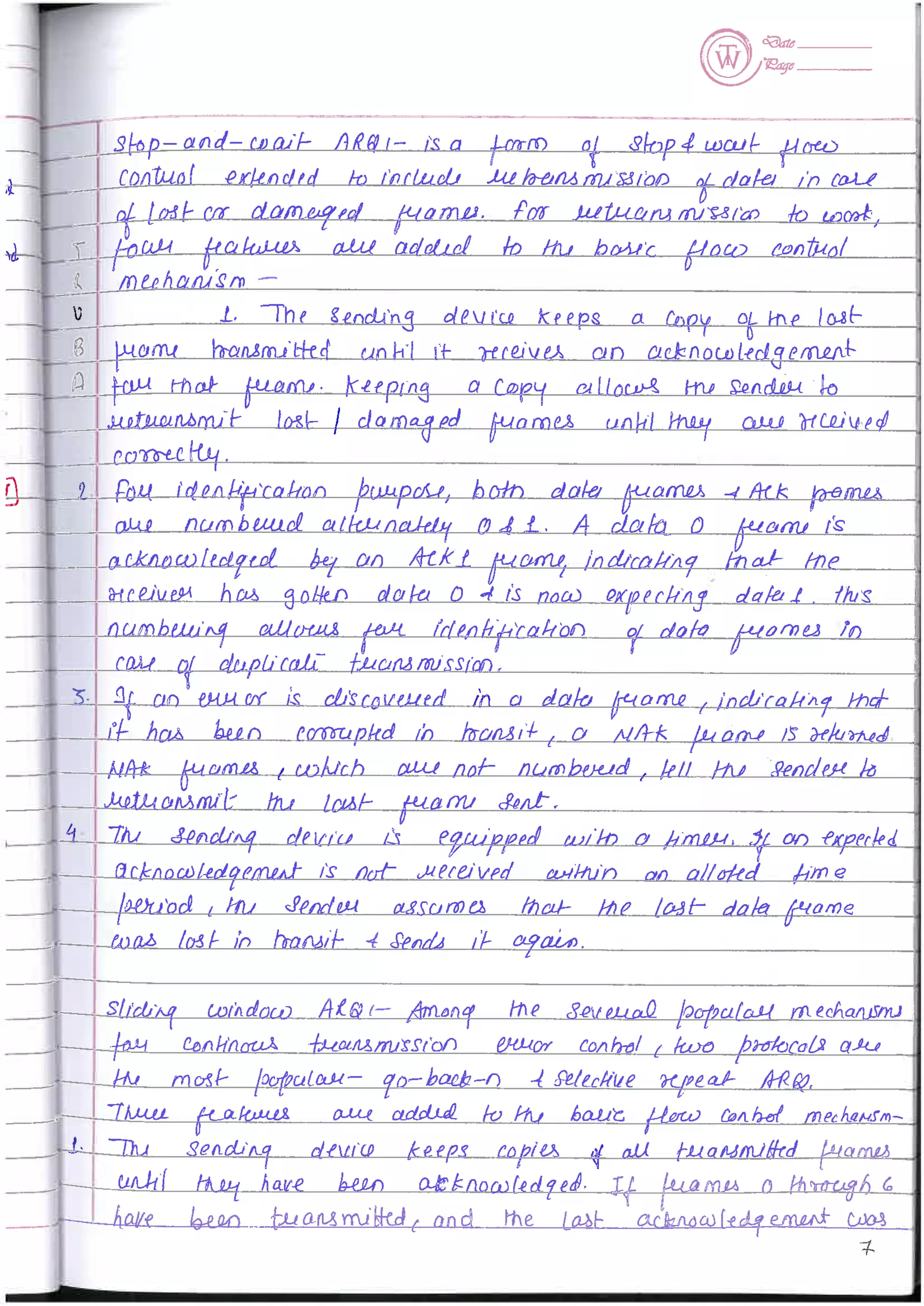 Computer Network Notes (Handwritten) UNIT 2 | PDF