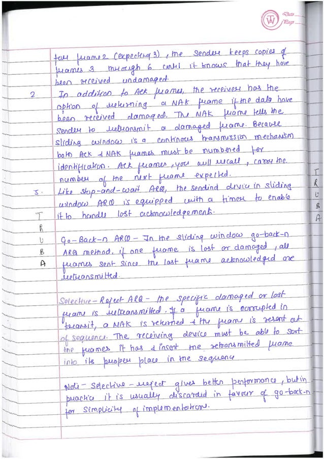 Computer Network Notes (Handwritten) UNIT 2 | PDF