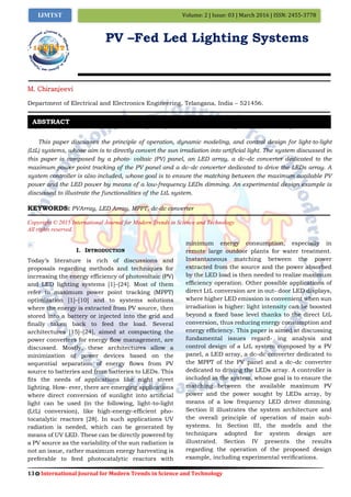 PV –Fed Led Lighting Systems | PDF | Physics | Science