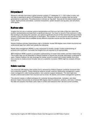 Exploring Data Insights with IBM InfoSphere Master Data Management and ...