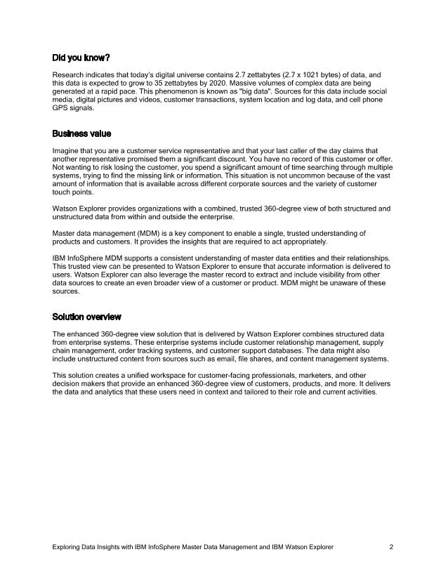 Exploring Data Insights with IBM InfoSphere Master Data Management and ...