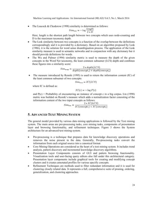 A SURVEY ON SIMILARITY MEASURES IN TEXT MINING | PDF