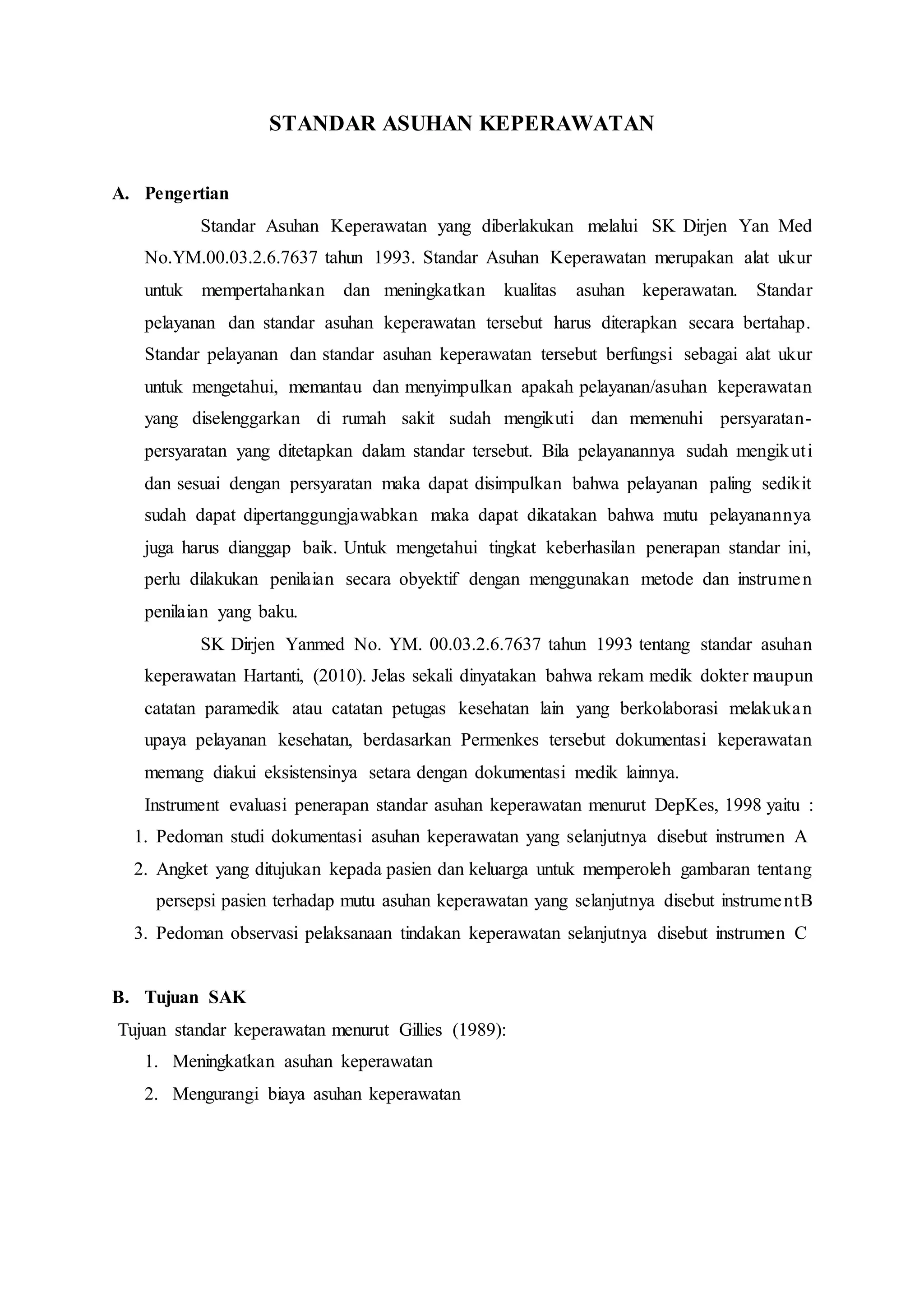 Standar asuhan keperawatan | DOCX