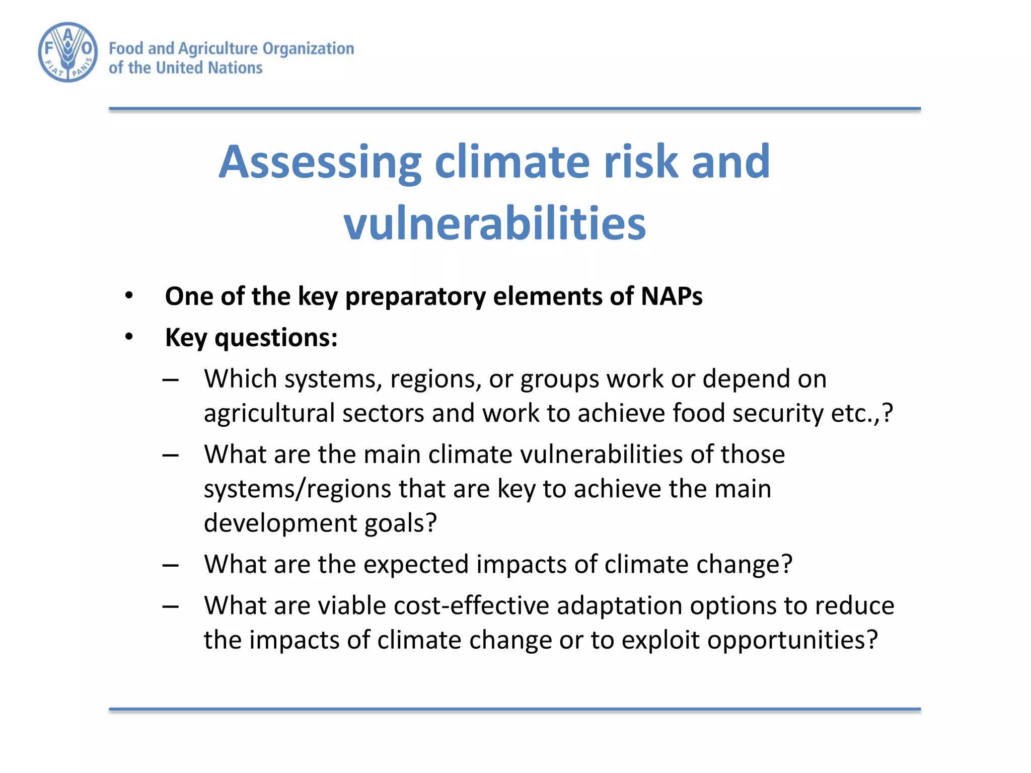 Climate Risk and Vulnerability Assessment (and Identifying Adaptation ...