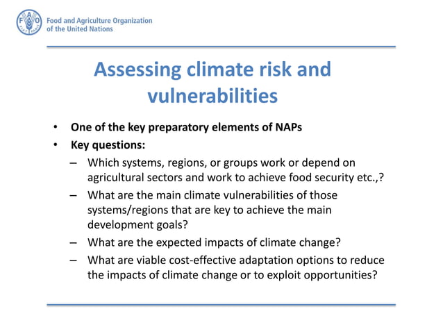 Climate Risk and Vulnerability Assessment (and Identifying Adaptation ...