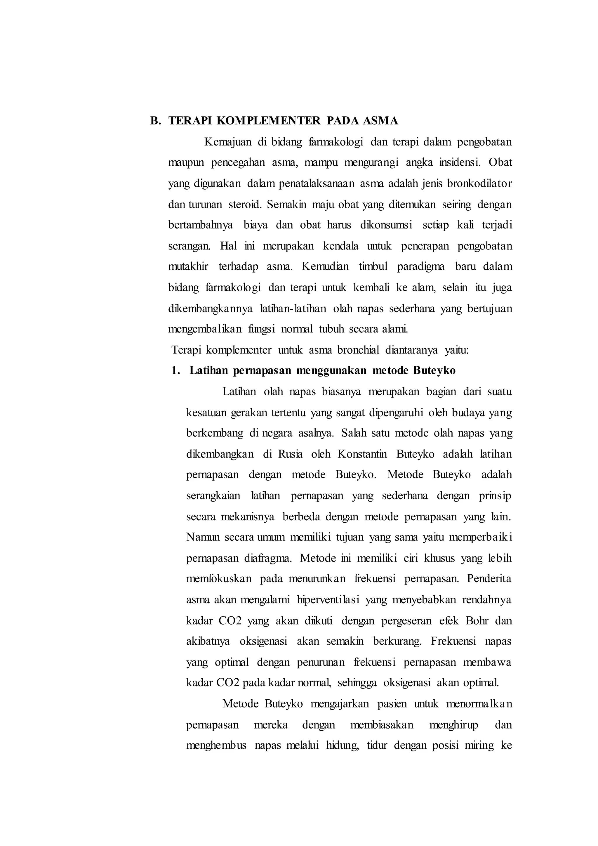 Terapi komplementer pada anak asma bronkhial | DOCX