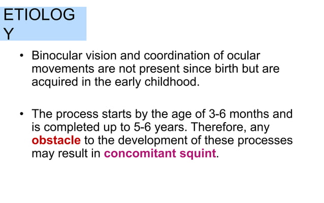 concomitant strabismus | PPTX | Eye and Vision Conditions | Diseases ...