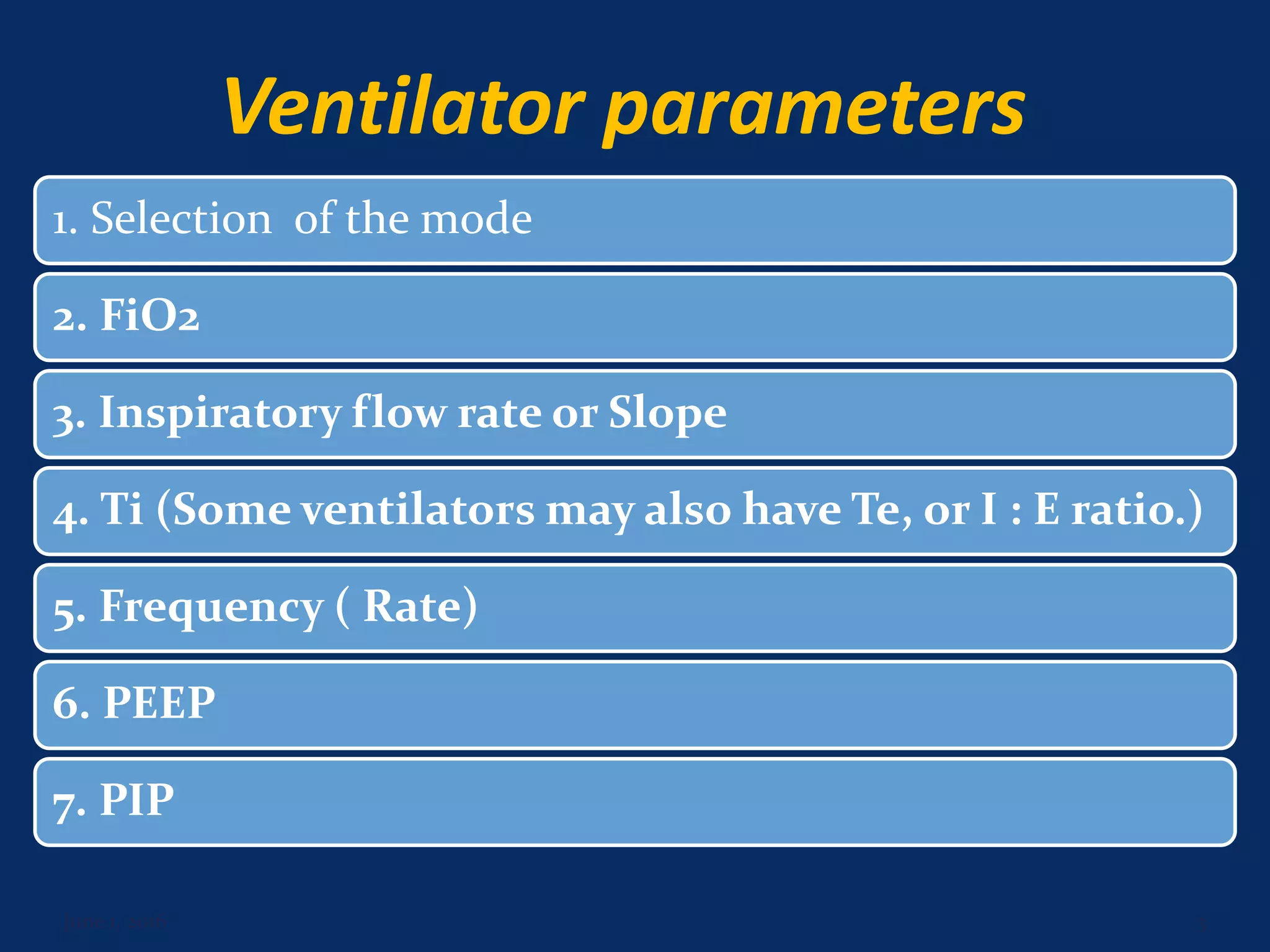 3. ventilatory setting | PPTX