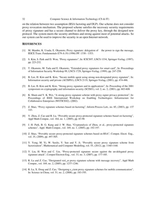 A PROXY SIGNATURE SCHEME BASED ON NEW SECURE AUTHENTICATED KEY AGREEMENT PROTOCOL | PDF ...