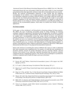 FHCC: A SOFT HIERARCHICAL CLUSTERING APPROACH FOR COLLABORATIVE FILTERING RECOMMENDATION | PDF