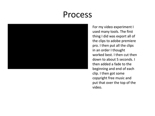 production experiments | PPTX | Video Software | Computer Software and Applications