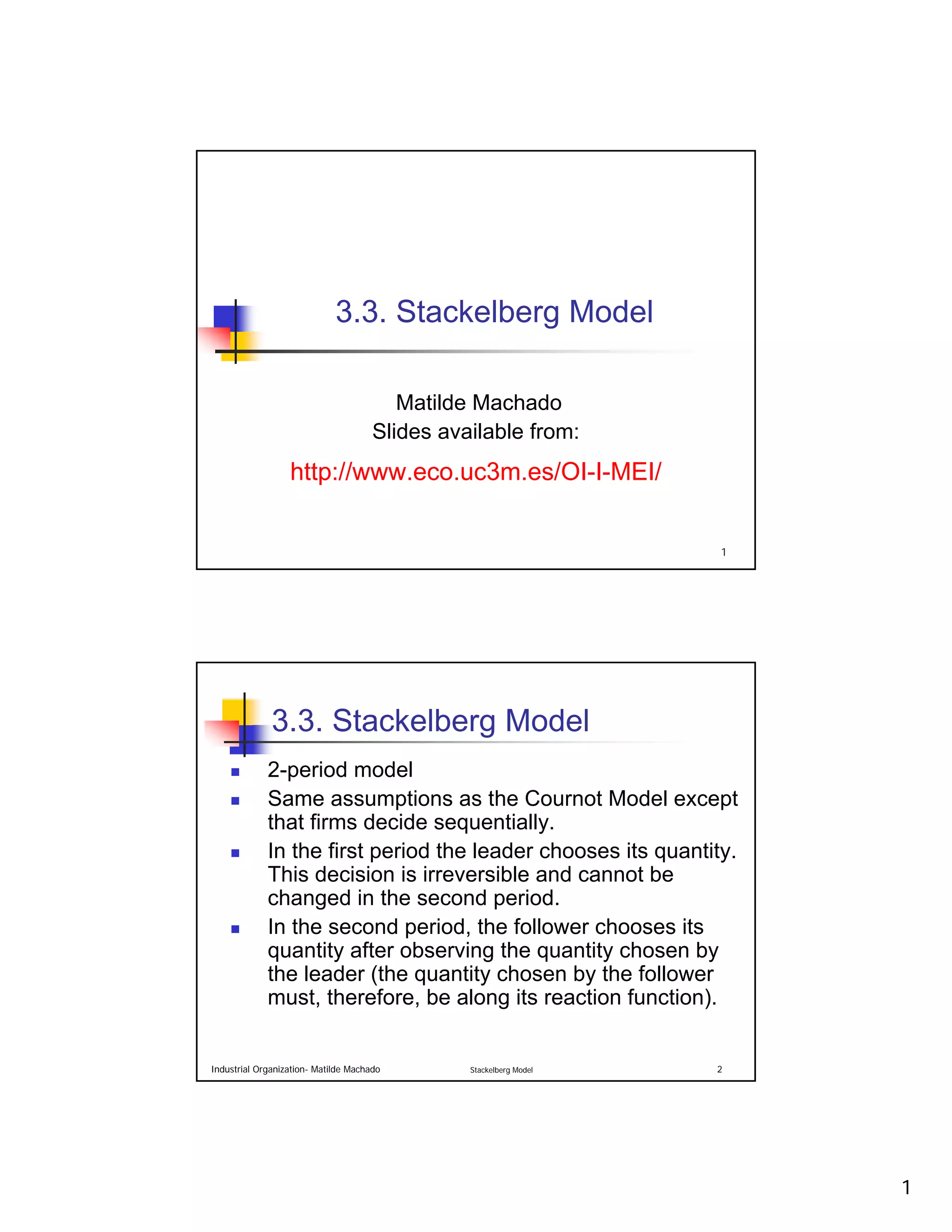 stackelberg model | PDF