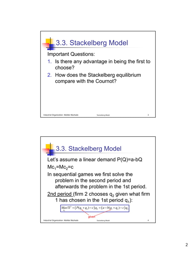 stackelberg model | PDF | Business Accounting & Finance | Business