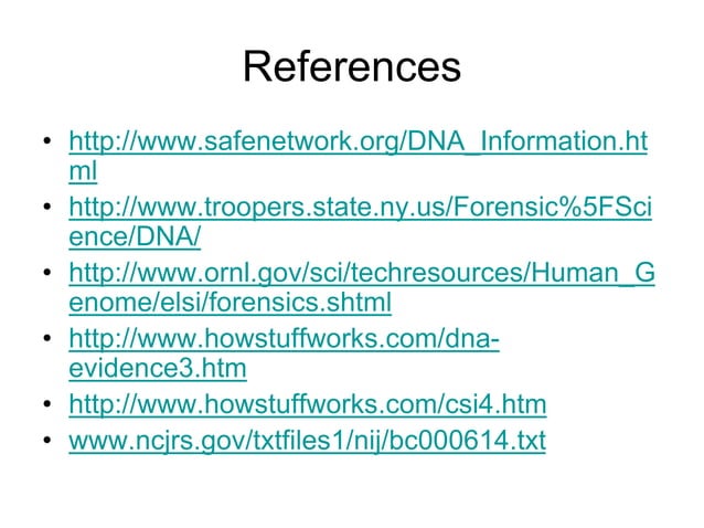 DNA in forensics | PPTX | Genetics | Science