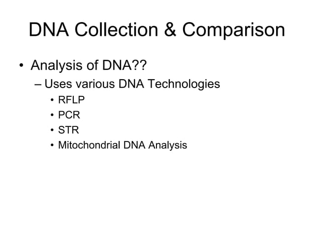 DNA in forensics | PPTX | Genetics | Science