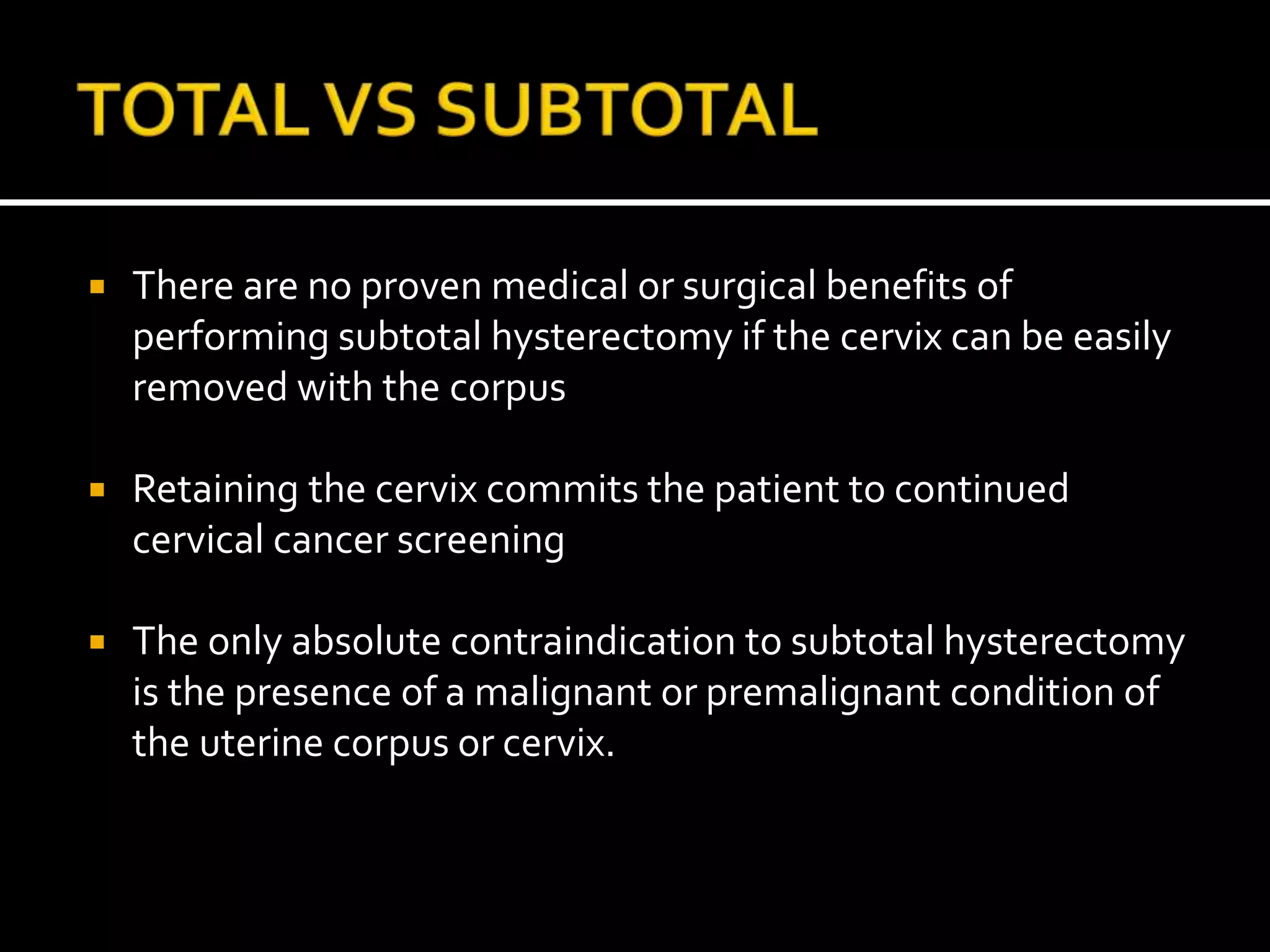 evidence base steps hysterectomy | PDF | Pregnancy | Reproductive Health