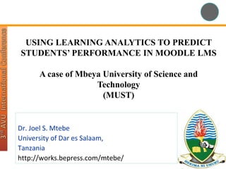 USING LEARNING ANALYTICS TO PREDICT STUDENTS’ PERFORMANCE IN MOODLE LMS | PPT
