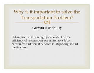 Traffic and Transportation problems | PDF