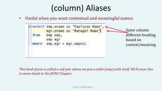 Oracle SQL - Select Part -1 let's write some queries! | PPT