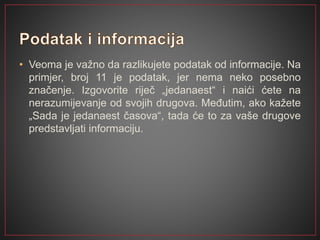 3. Uvod u informatiku - Podatak i informacija. Računarstvo i ...