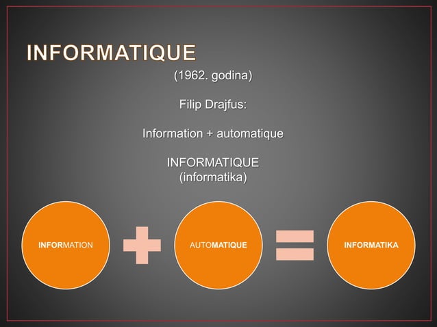 3. Uvod u informatiku - Podatak i informacija. Računarstvo i ...